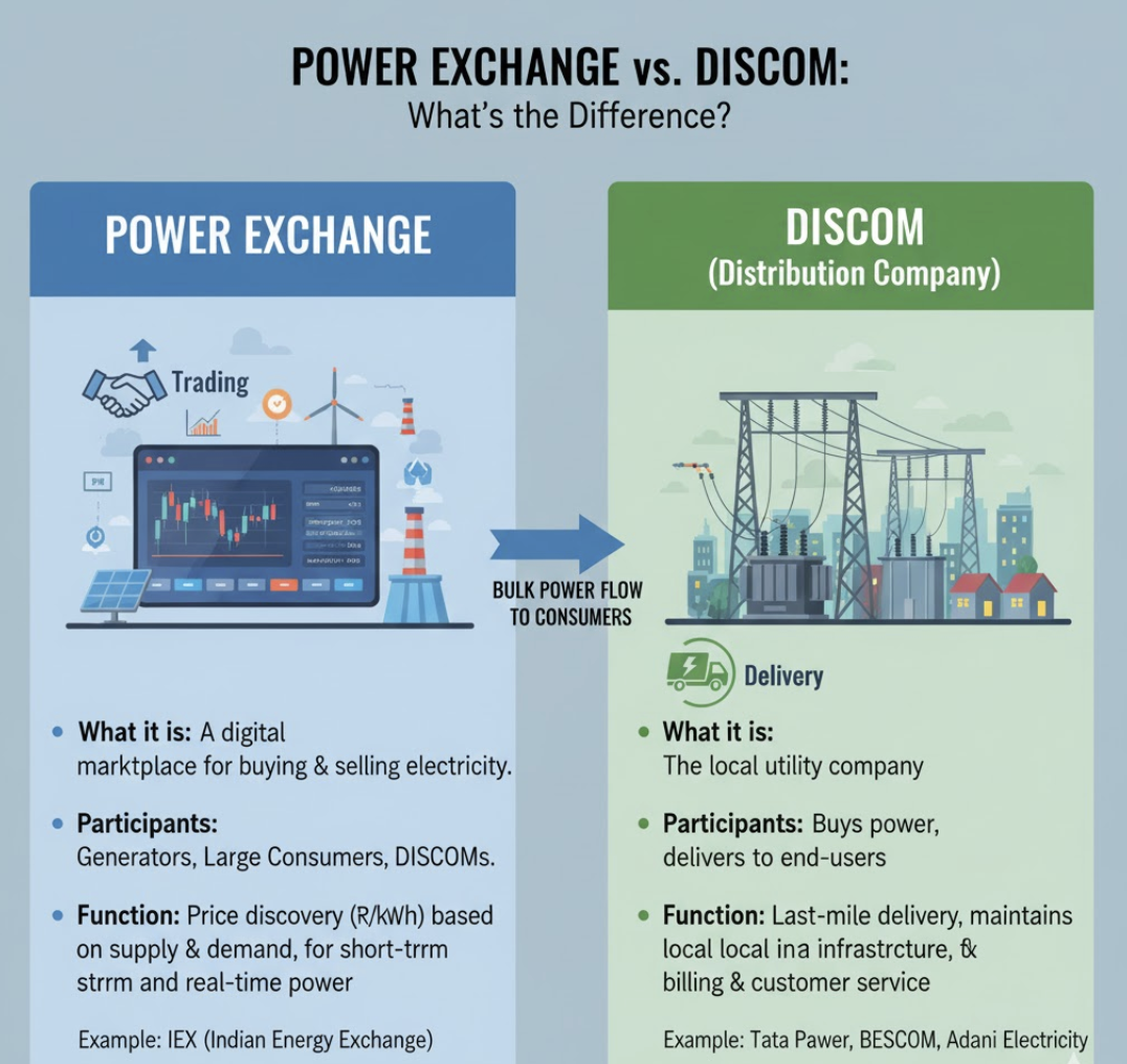 Power Exchange vs. Discom: What’s the difference?